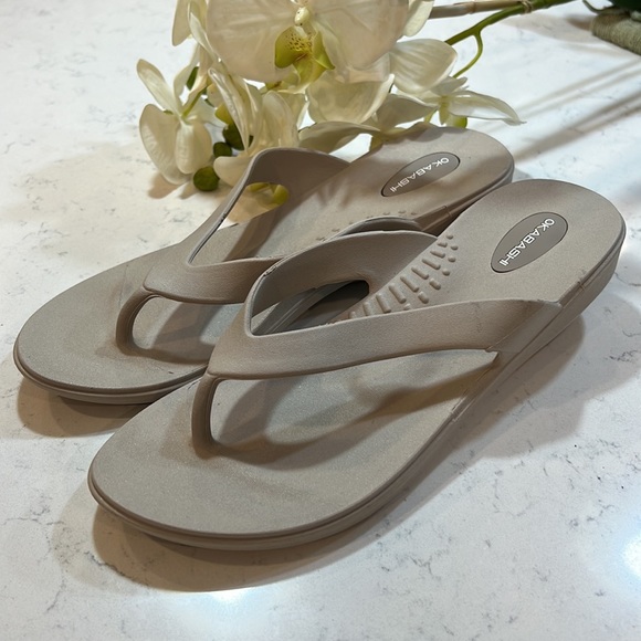 Okabashi | Shoes | Okabashi Womans Gray Healed Flip Flop Sandal Size Ml ...